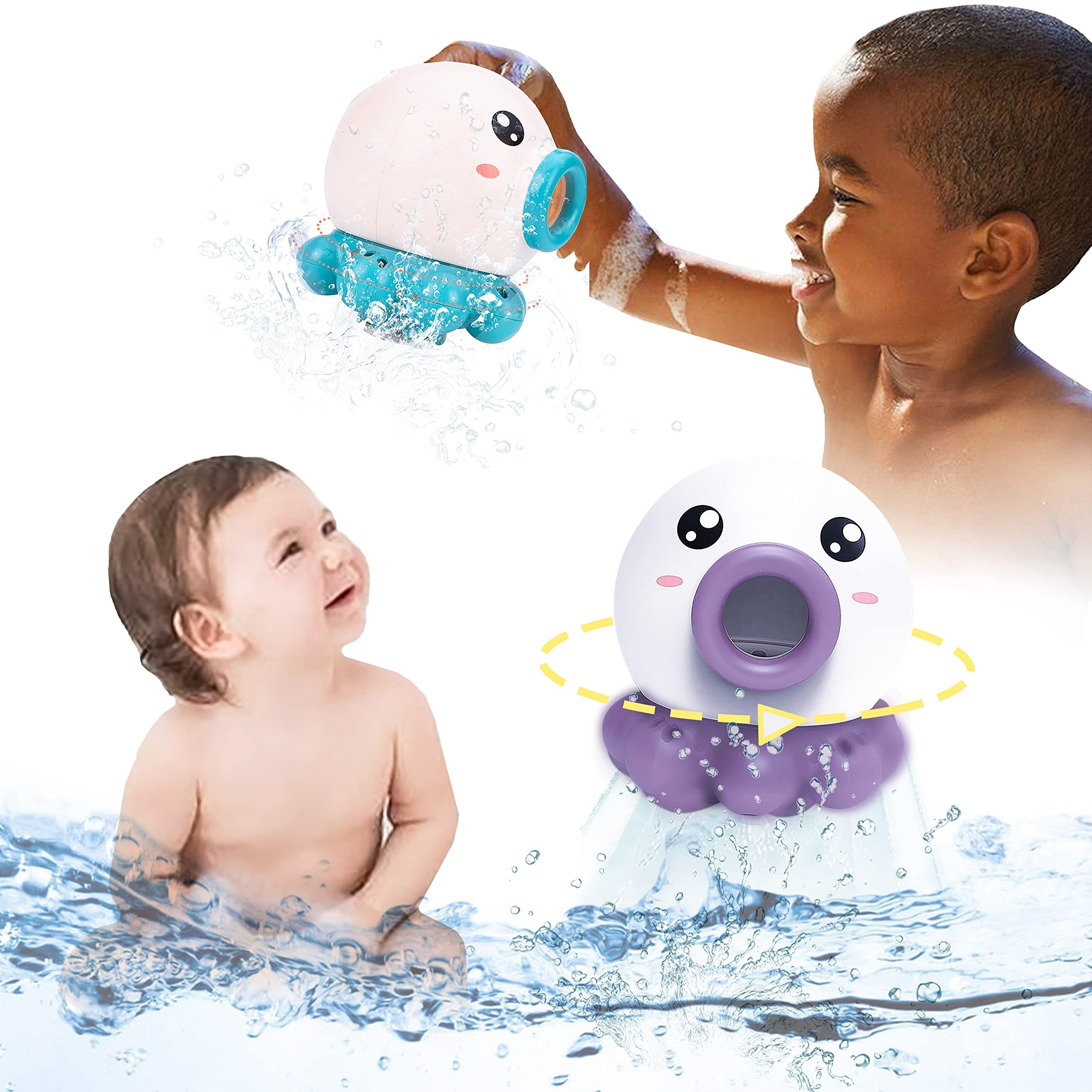 Octopus Fountain Bath Toy Water Jet Rotating Shower Bathroom Toy Summer ...