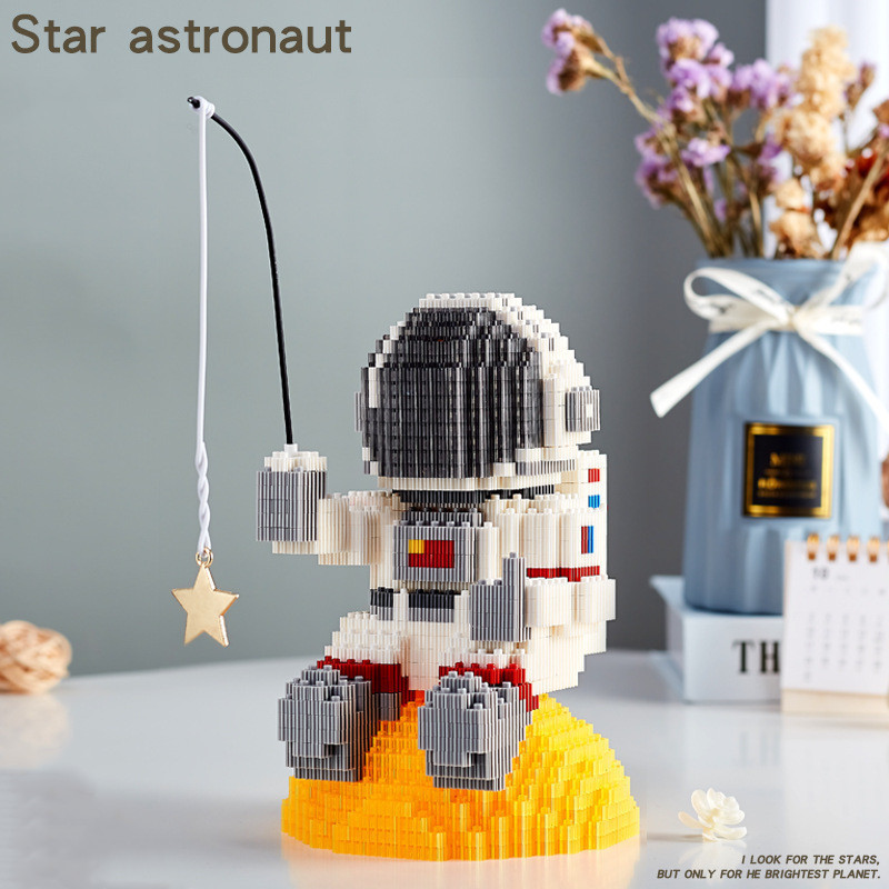 Mini Micro Rocket Building Blocks Space Moon Satellite Astronaut ...